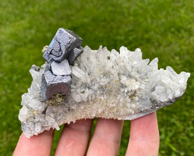 Rare Morphology of Galena (skeletal) and Chalcopyrite on Quartz From ...