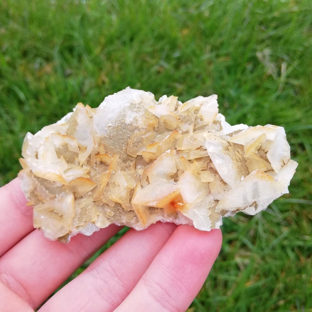 Rare Calcite With Iron Oxide and Epidote, Mineral , Natural Crystal ...