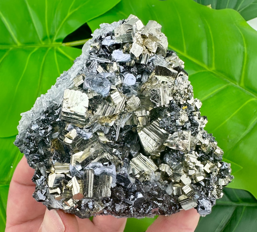 Galena and Pyrite on Transparent Needle Quartz From Giudurska Mine ...