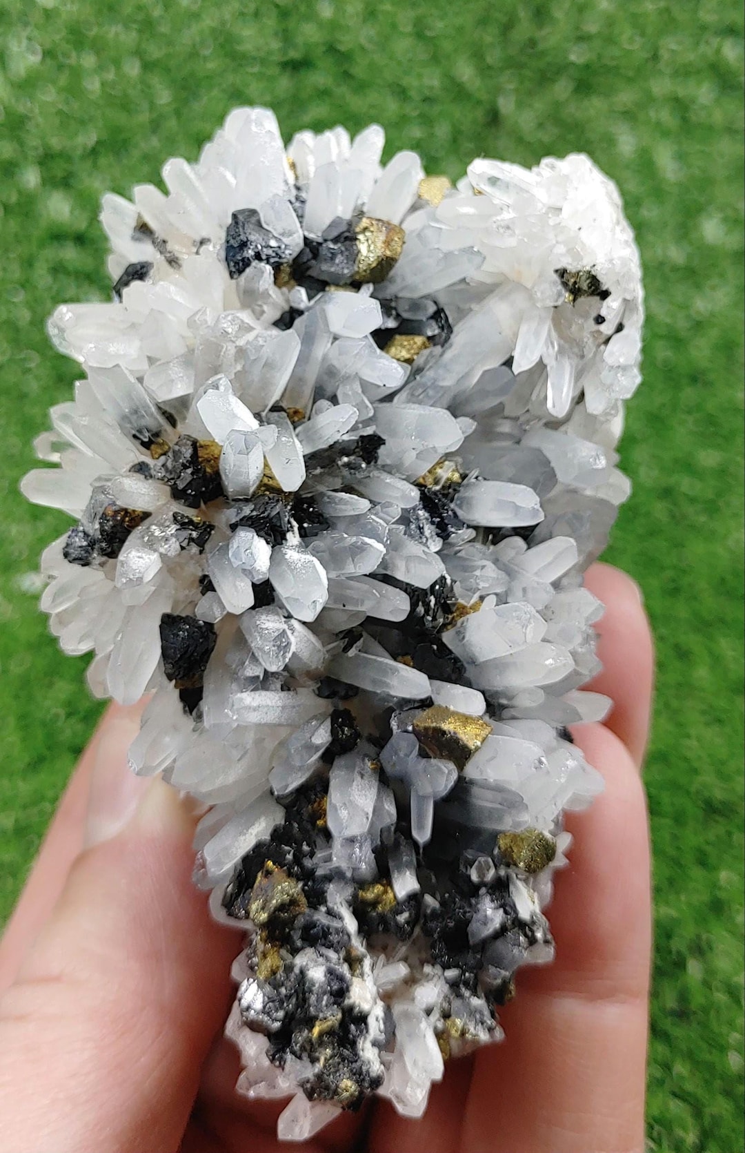 Chalcopyrite With Sphalerite on Needle Quartz From 9th September Mine ...