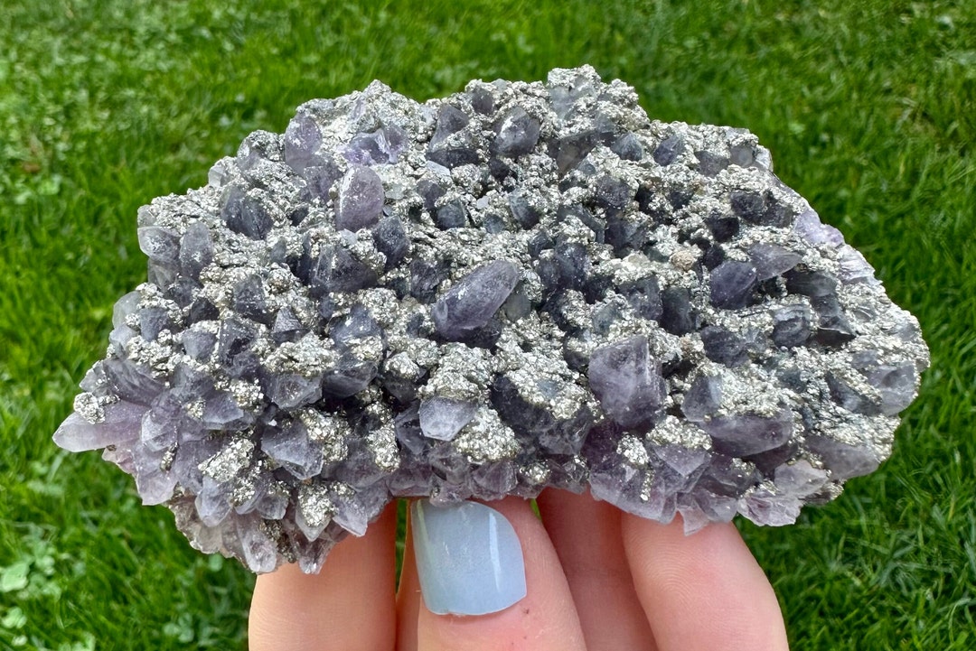 Beautiful Amethyst Crystal Covered With Pyrite From Chala Mine, Haskovo ...