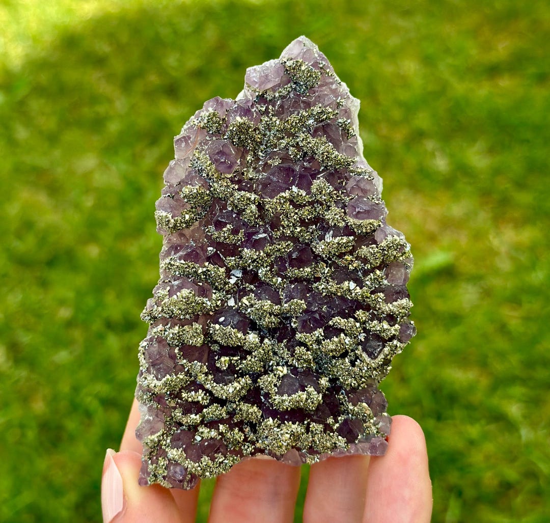 Beautiful Amethyst Crystal Covered With Pyrite From Chala Mine, Haskovo ...