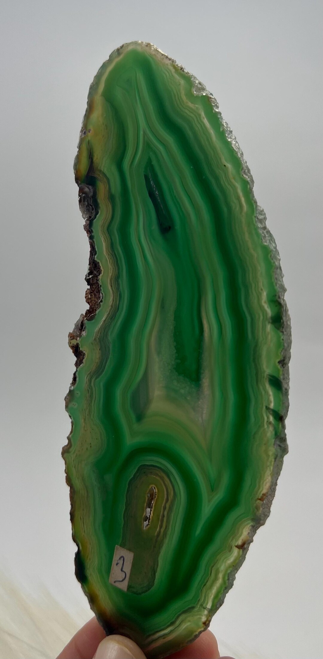 Agate Slice , Polished Green Agate , Transparent Agate , Mineral ...