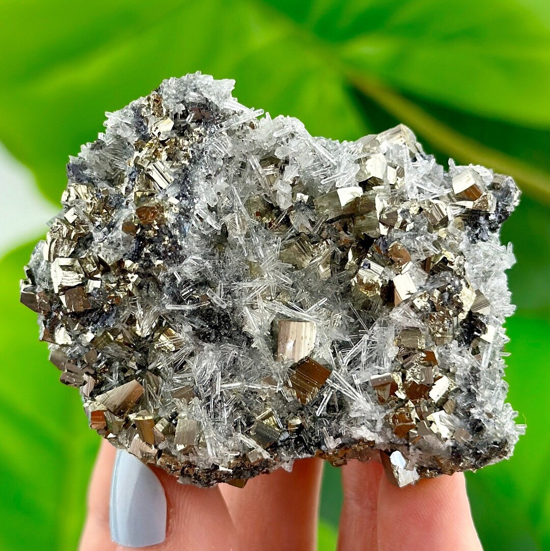 Amazing Pyrite With Needle Quartz From Borieva Mine, Madan, Bulgaria ...