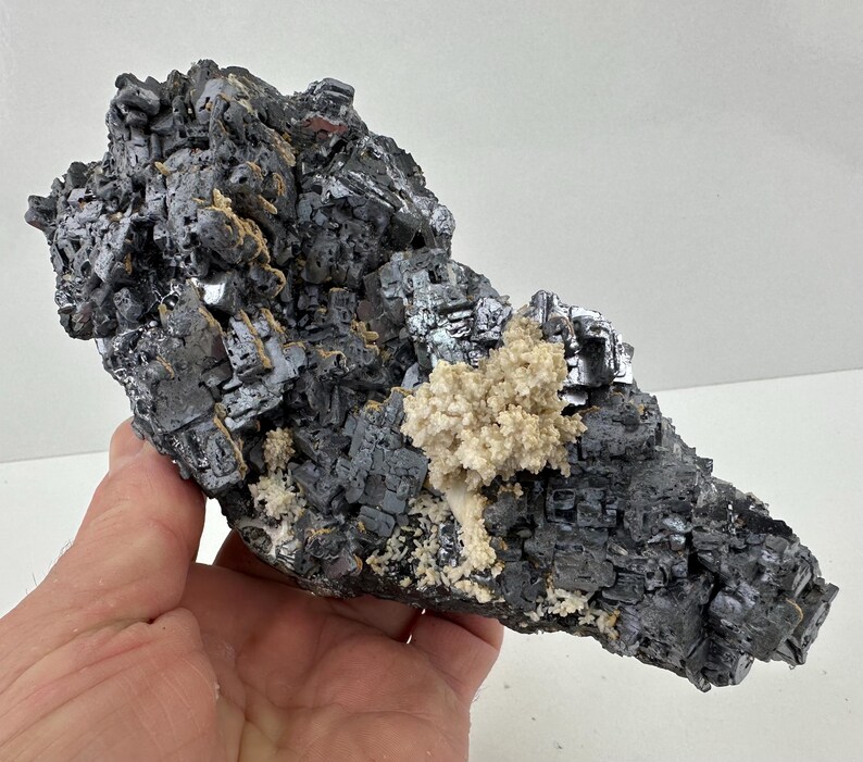 Very Rare Skeletal Galena Covered With Calcite From 9th September Mine ...