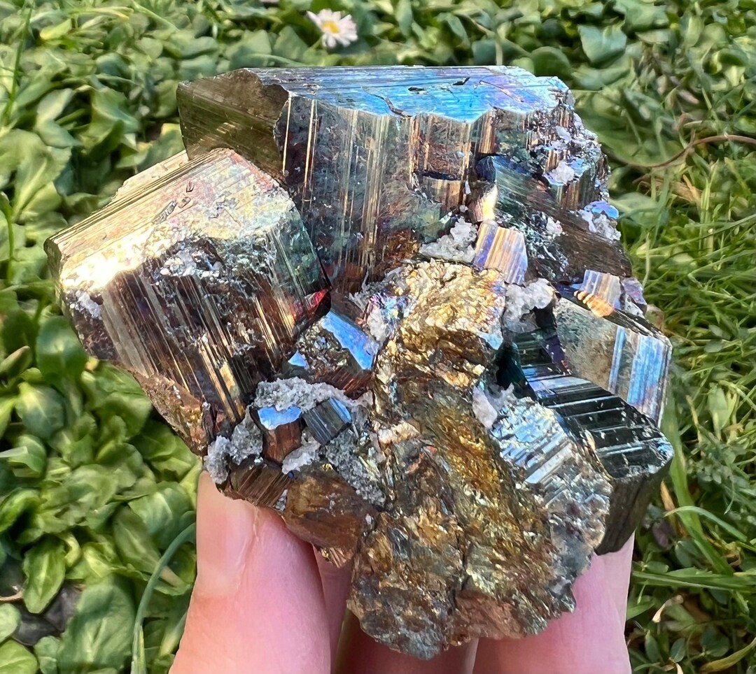 Iridescent Pyrite Covered With Bornite From Madan , Bulgaria , Pyrite ...