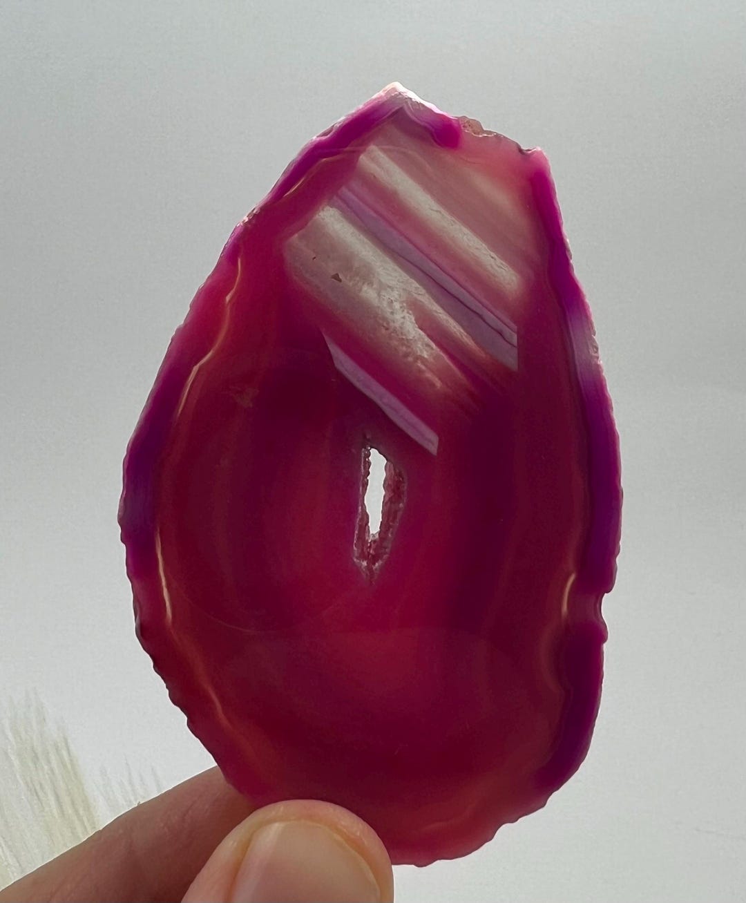 Agate Slice , Polished Pink Agate , Transparent Agate , Mineral ...