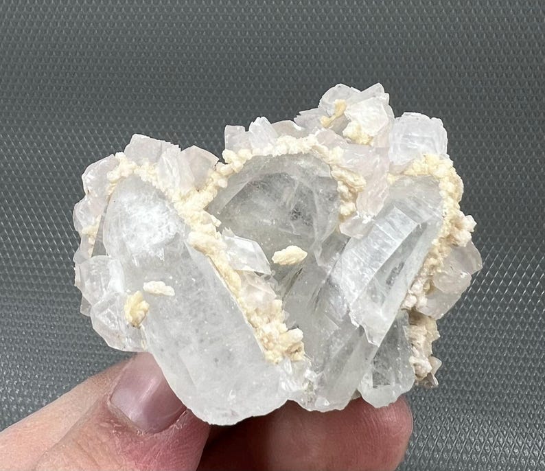 Transparent Quartz With Dolomite Covered With Fluorescent Calcite From ...