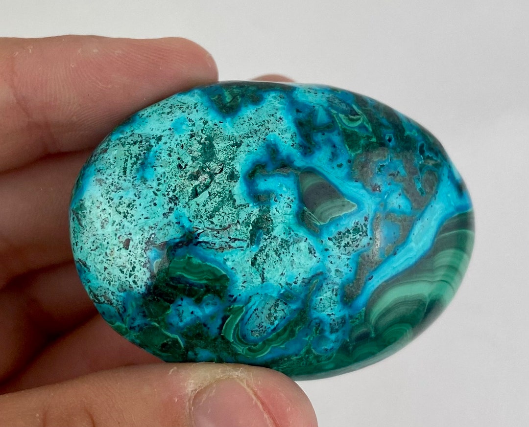 Chrysocolla With Malachite, Polished Stone, Natural, Green Crystal ...