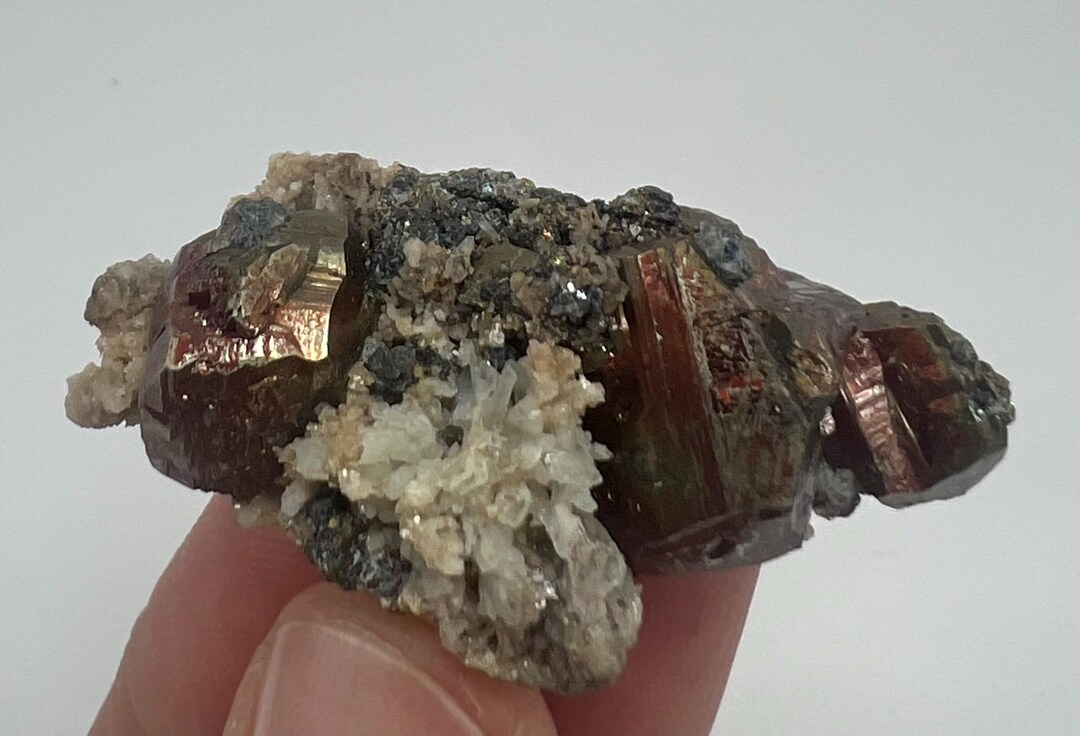 Amazing Red Pyrite Cov. With Hematite, Quartz and Calcite - Giudurska ...