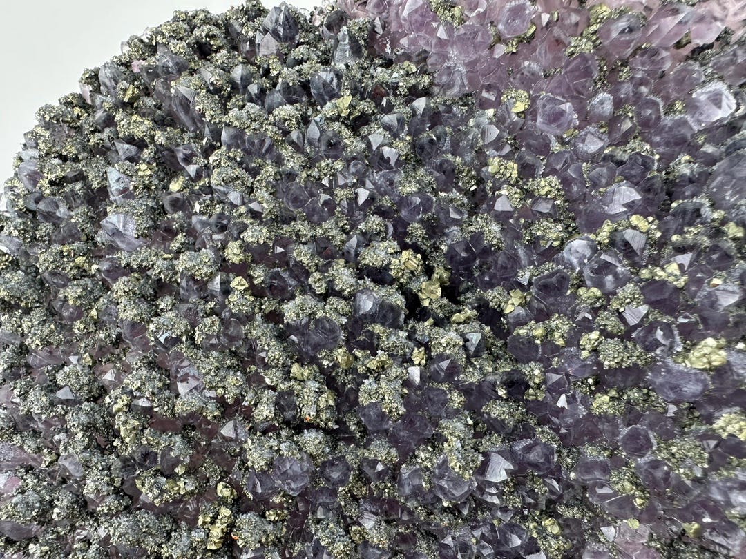 Beautiful Amethyst Crystal Covered With Pyrite and Chalcopyrite From ...