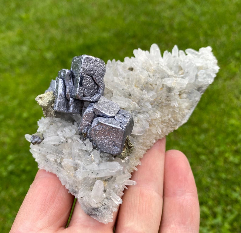 Rare Morphology of Galena (skeletal) and Chalcopyrite on Quartz From ...