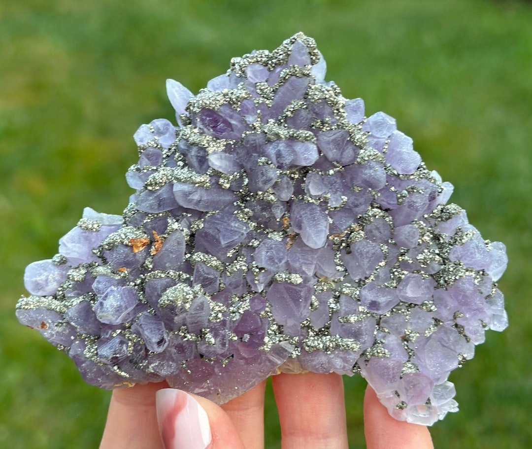 Beautiful Amethyst Crystal Covered With Pyrite From Chala Mine, Haskovo ...