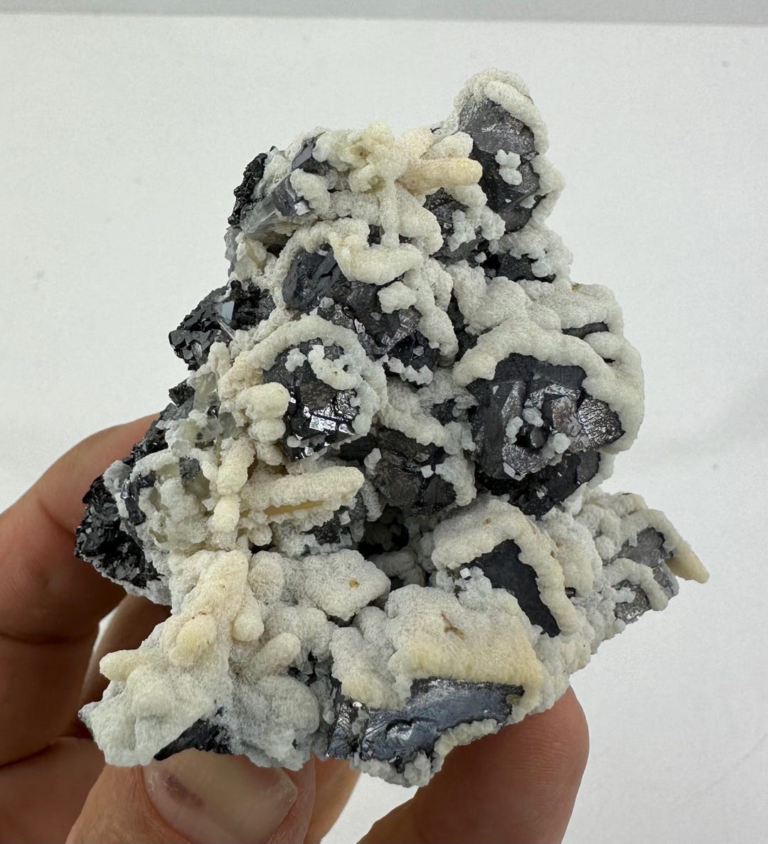 Skeletal Galena and Quartz Cover. With Dolomite - Krushev Dol Mine ...