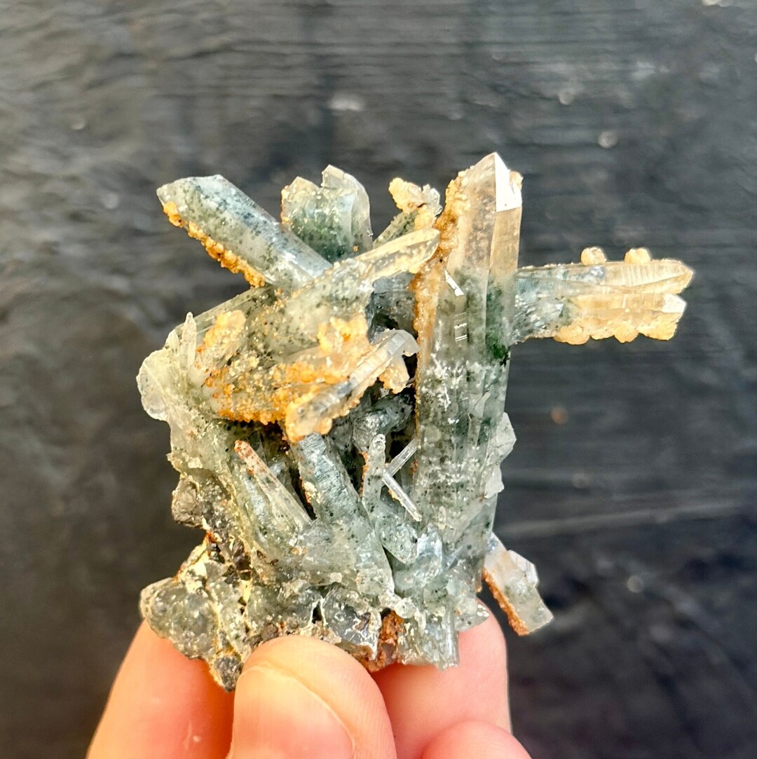 Green Prasem Quartz With Calcite From Krushev Dol Mine, Madan, Bulgaria ...