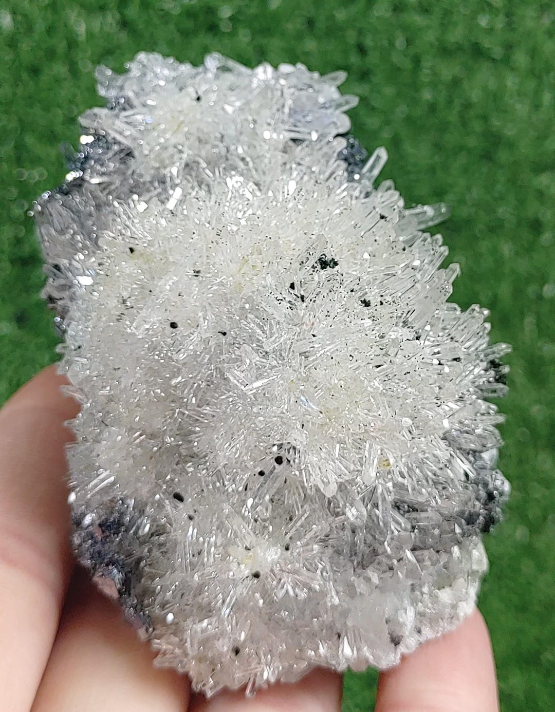 100 %transparent Quartz (hedgehog) With Pyrite and Galena From Krushev ...
