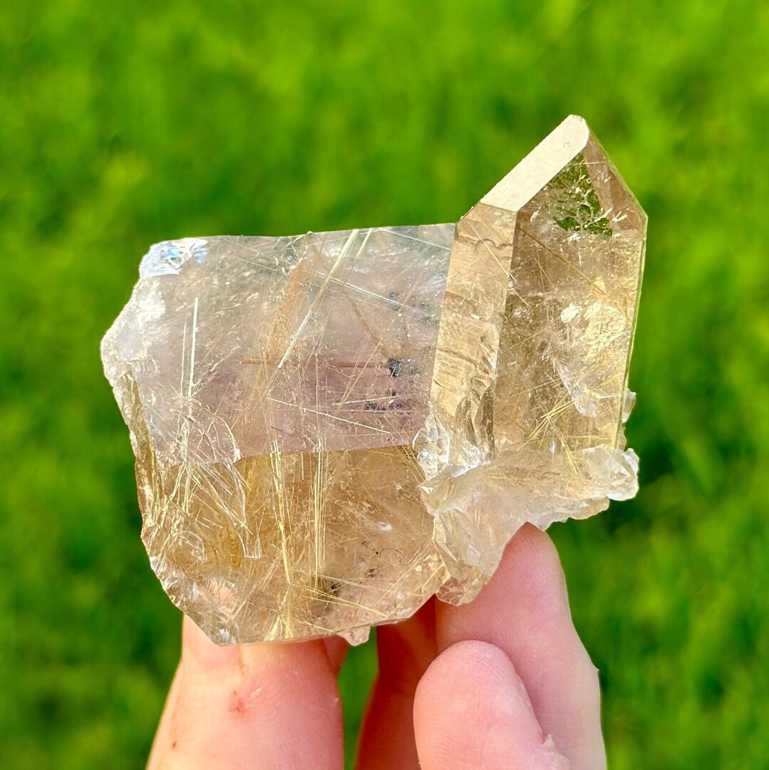 Quartz With Rutile Inclusions,golden Rutile, From Novo Horizonte, Bahia ...