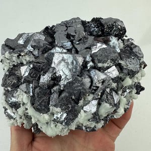 Silver-bearing Mirror GALENA (adhesions) With Pyrite and Calcite ...