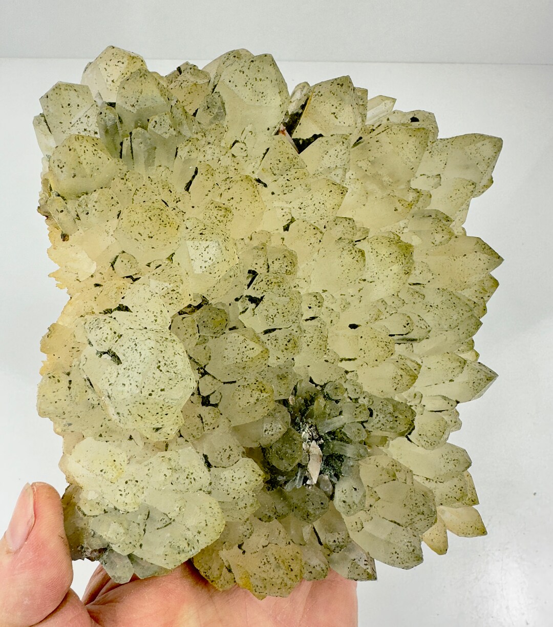 Perfectly Quartz With Chlorite Inclusions, Pyrite and Calcite From ...