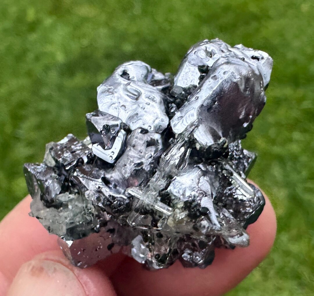 Galena, Rare Morphology Mirror Galena With Quartz and Balls Chlorite ...
