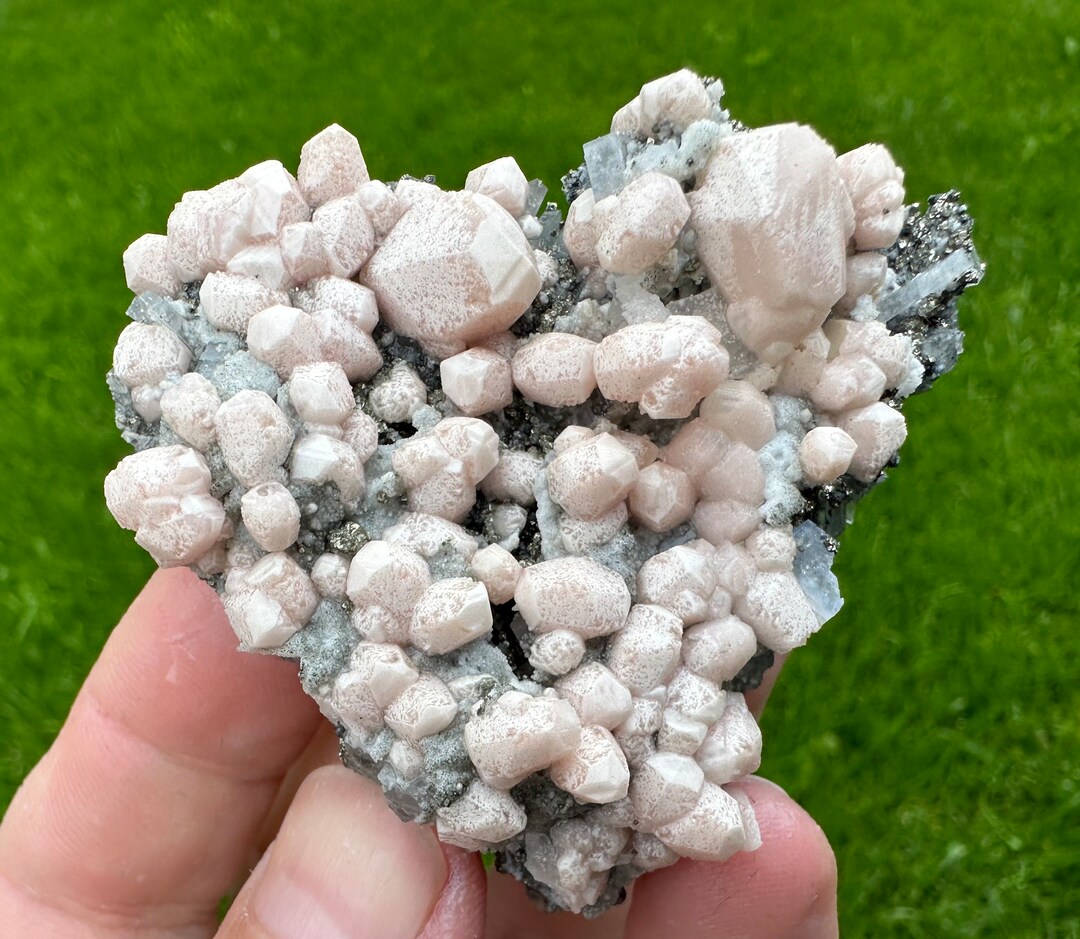 Pink Two Generation Calcite on Baryte and Pyrite From Androu Mine ...