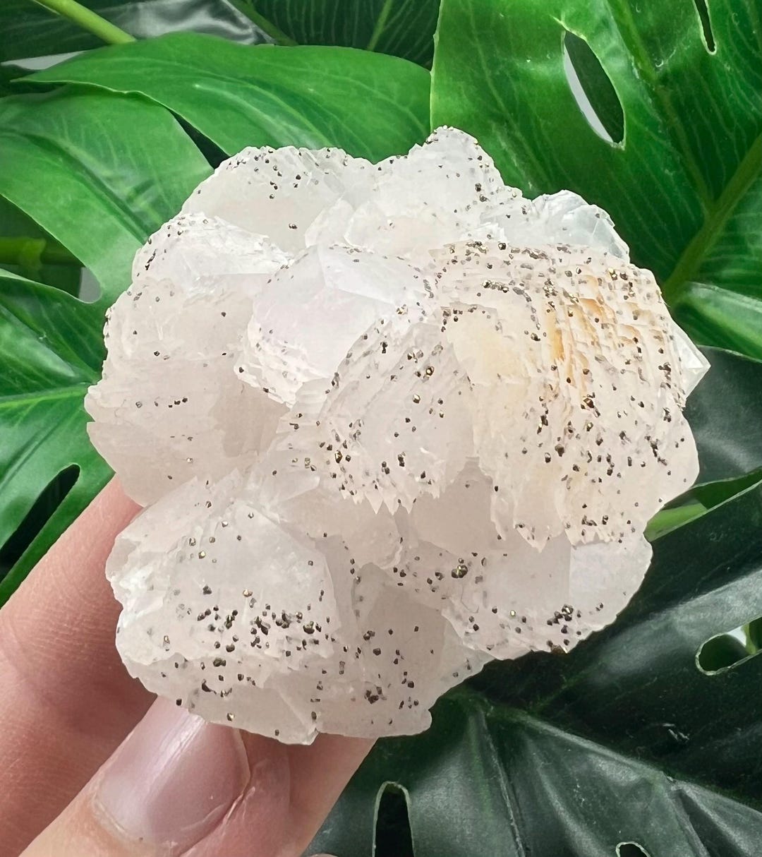 Fluorescent Benz Calcite Covered With Chalcopyrite From Krushev Dol ...