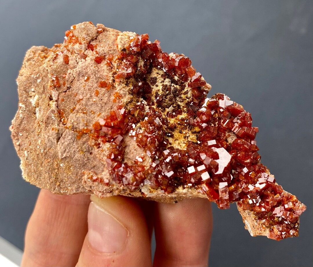 Beautiful Red Vanadinite From Morocco , Shiny Crystal , Natural Mineral ...
