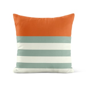 Burnt Orange Green Throw Pillow Cover • Decorative Pillows for Couch ...