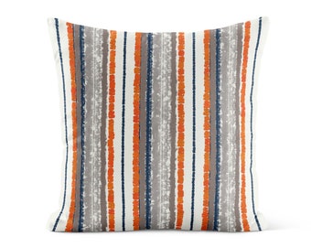 Navy Orange Pillow | Etsy