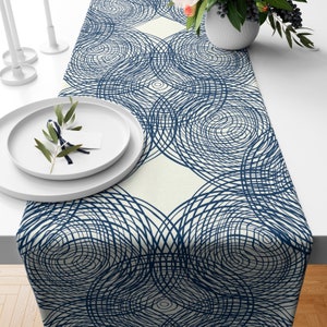Blue Table Runner • Mid Century Modern Table Runner for Dining Room ...