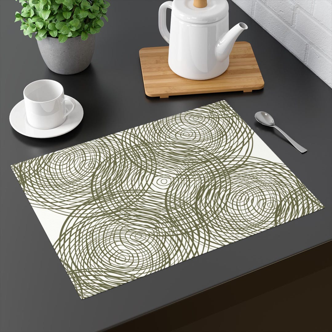 Olive Green Placemat for Dining Room Kitchen - Etsy