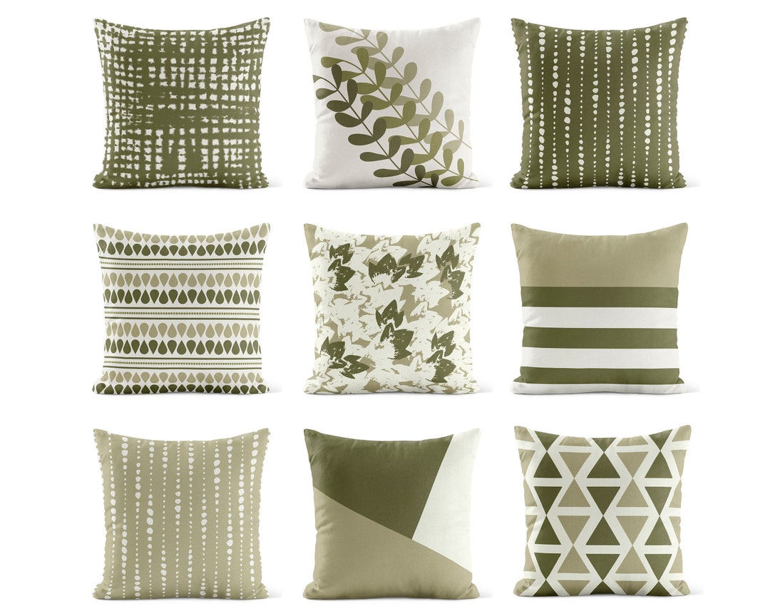 Olive Green Sage Throw Pillow Cover Decorative Pillows for - Etsy