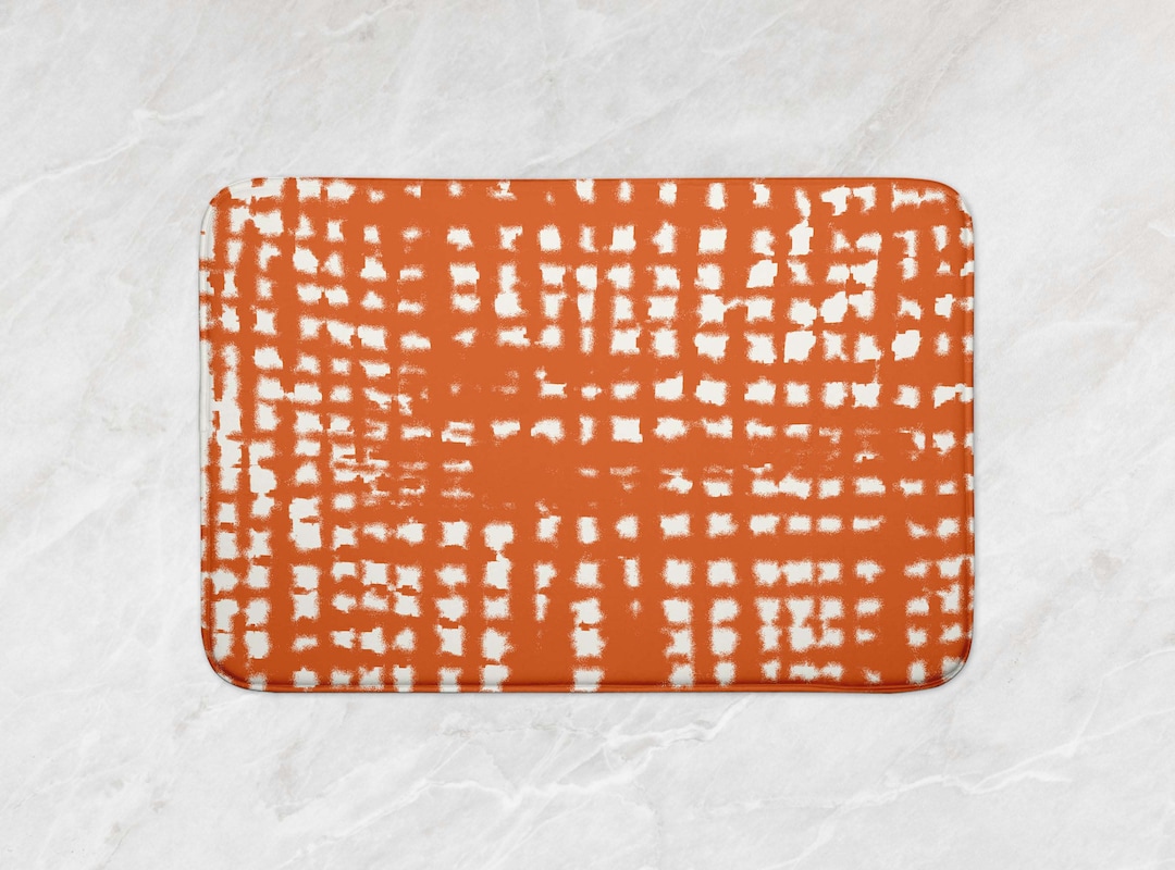 Burnt Orange Bath Mat Bathroom Rug Memory Foam Bath Mat Bathroom Decor ...