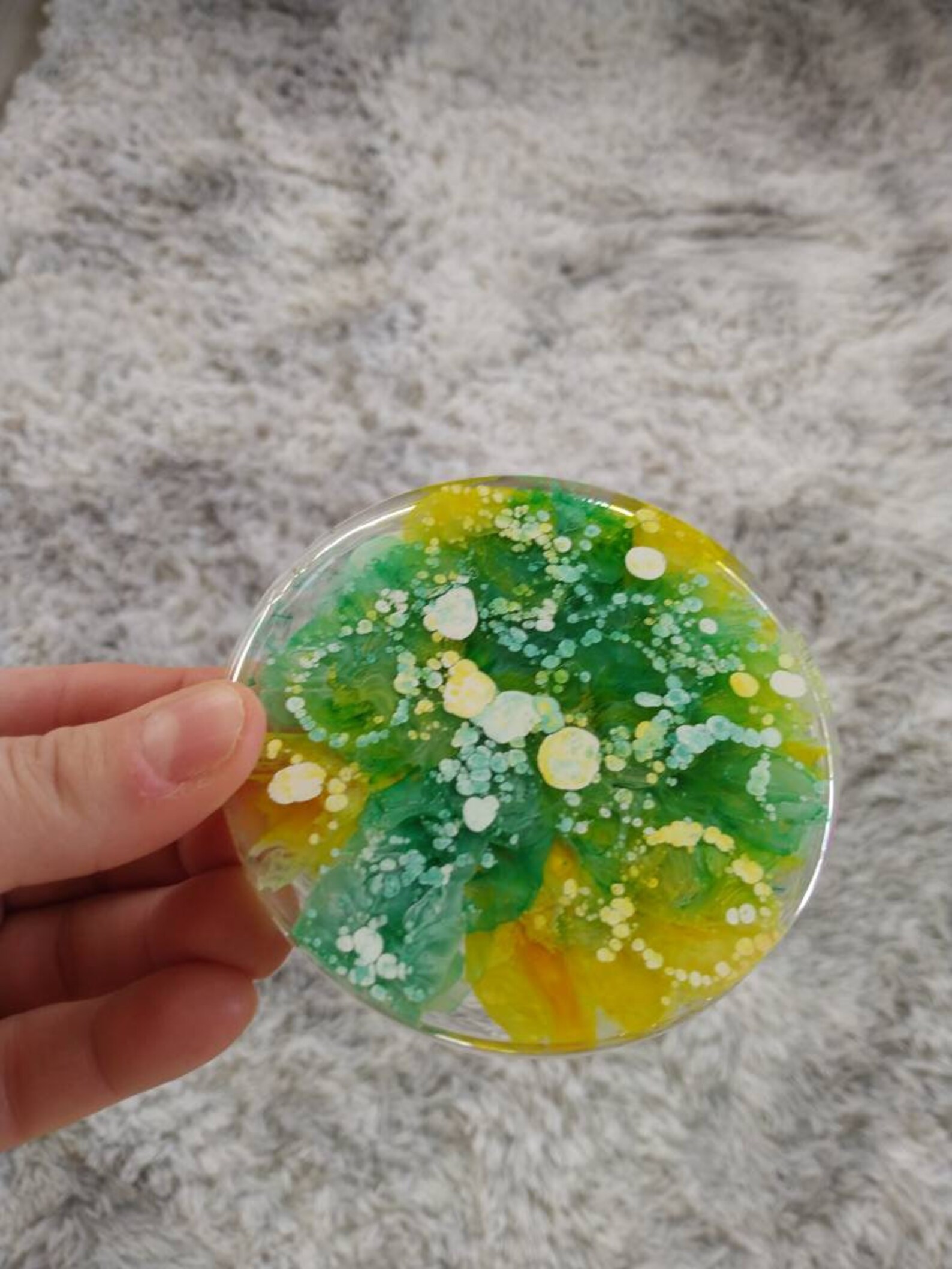Set of 4 Round Transparent Resin Coasters With Stacking Holder - Etsy