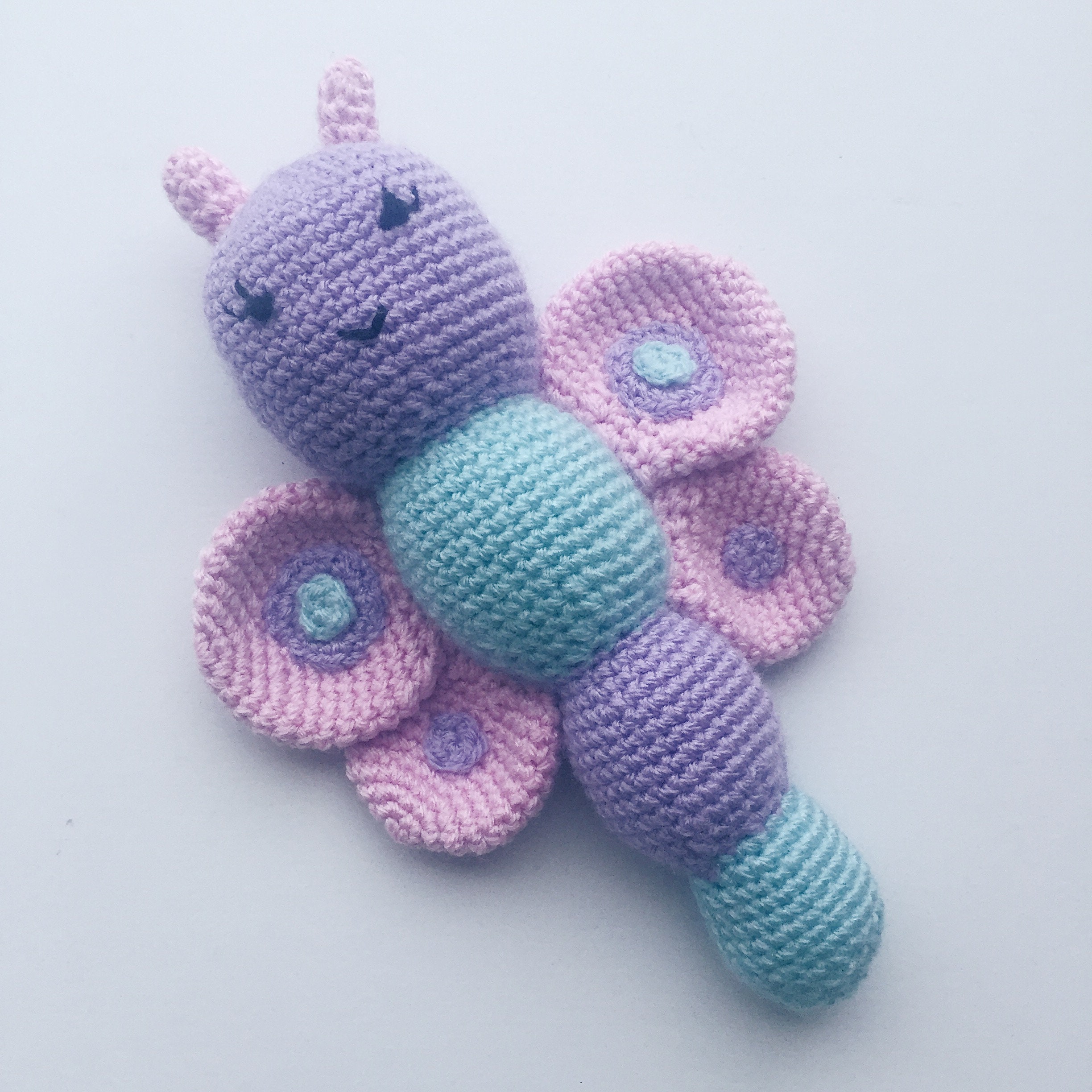 PDF Butterfly Rattle Pattern, Crochet Pattern, Amigurumi Pattern, Baby ...
