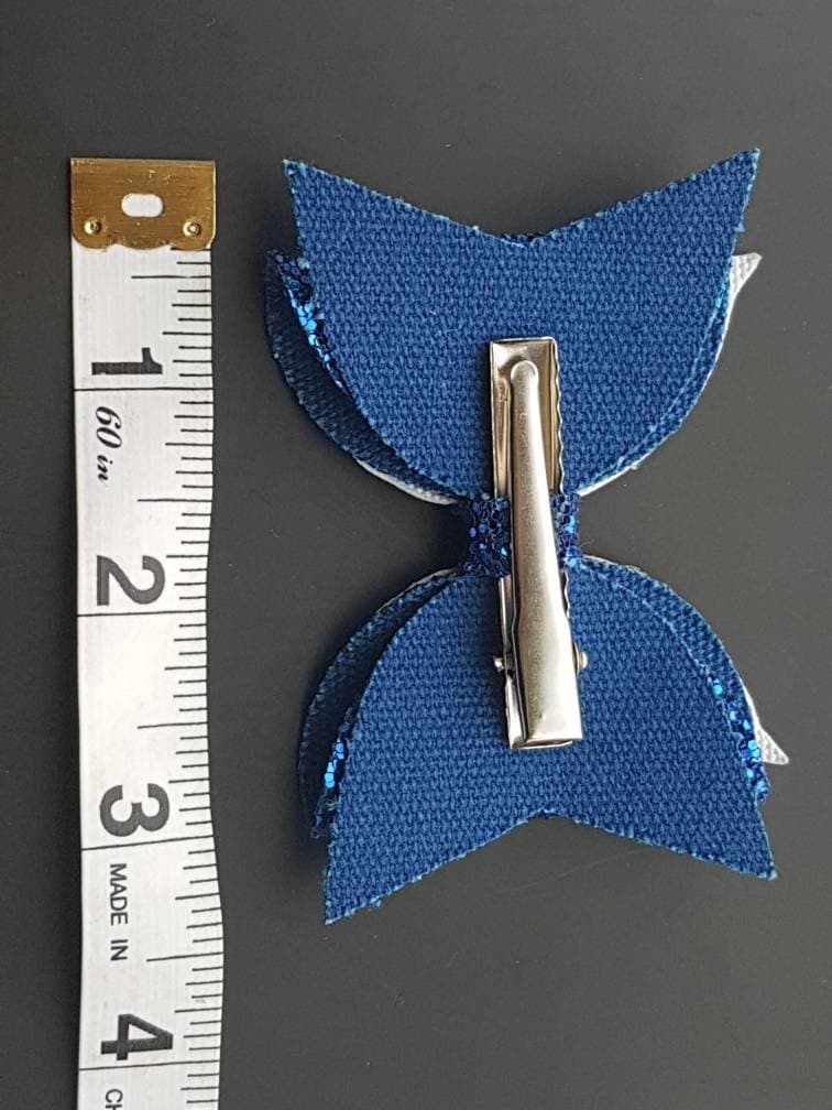 Blue Glitter Bow Blue Accessories Glitter Bow School Hair - Etsy