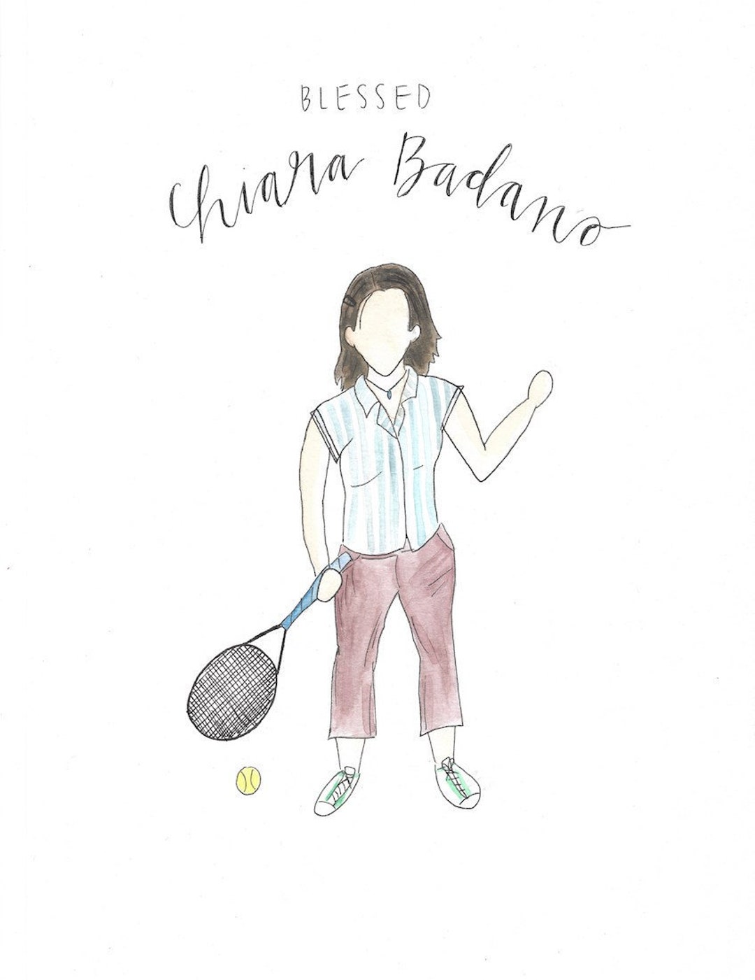 Blessed Chiara Badano Saint Painting Mixed Media Watercolor and Pen ...