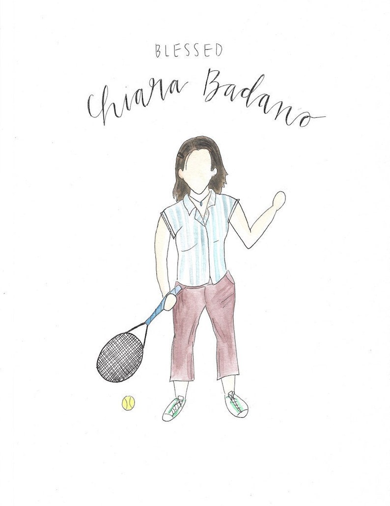 Blessed Chiara Badano Saint Painting Mixed Media Watercolor and Pen ...