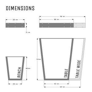 Industrial Table Legs - V-frame Design - Box Section Steel, Various ...