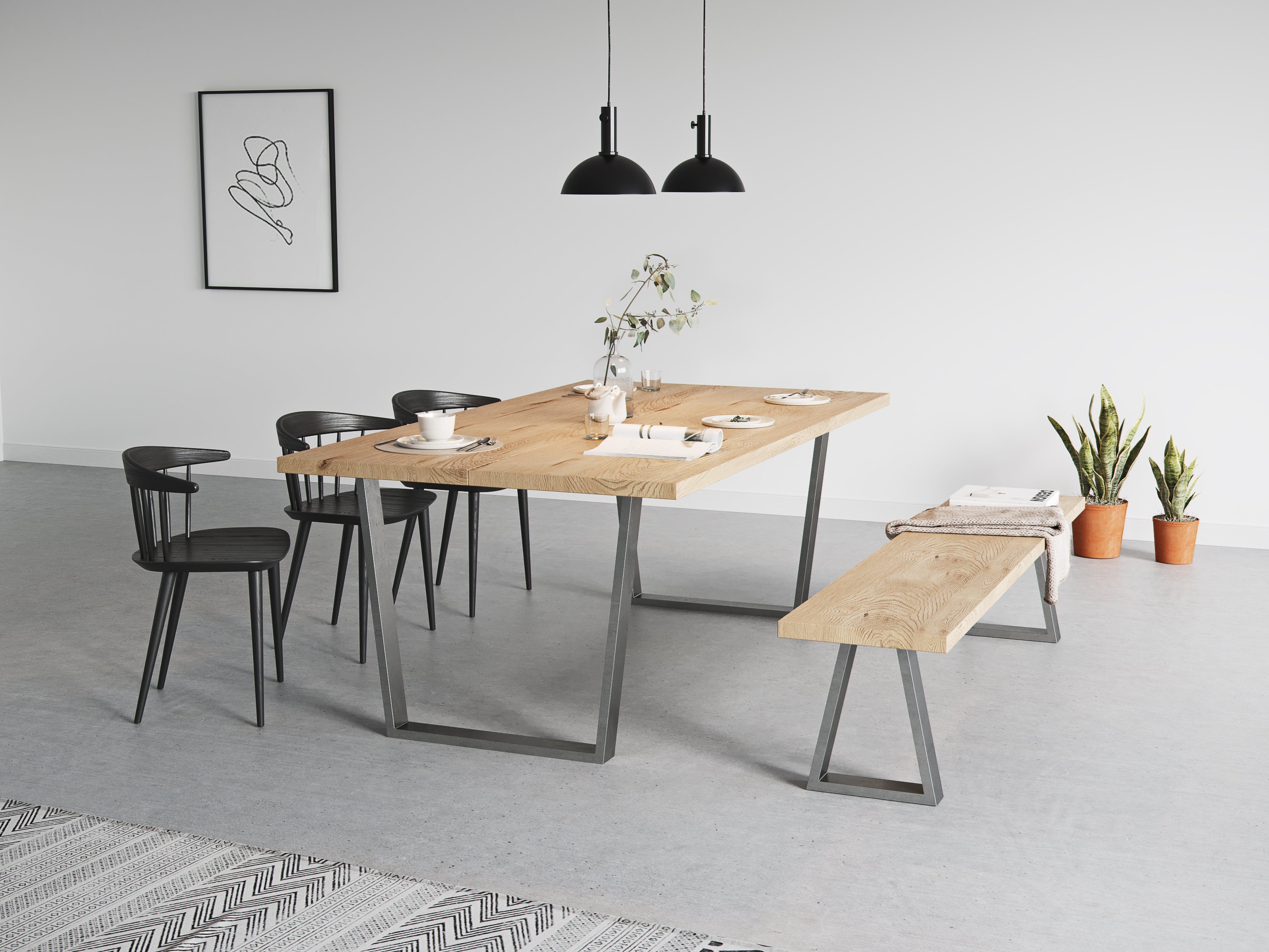 Industrial Table Legs - V-frame Design - Box Section Steel, Various ...
