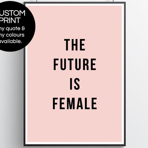 The Future is Female Wall Print Quote Pink Poster - Etsy