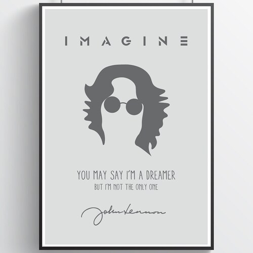 John Lennon Imagine Icon Wall Print Lennon Lyrics Poster - Etsy UK