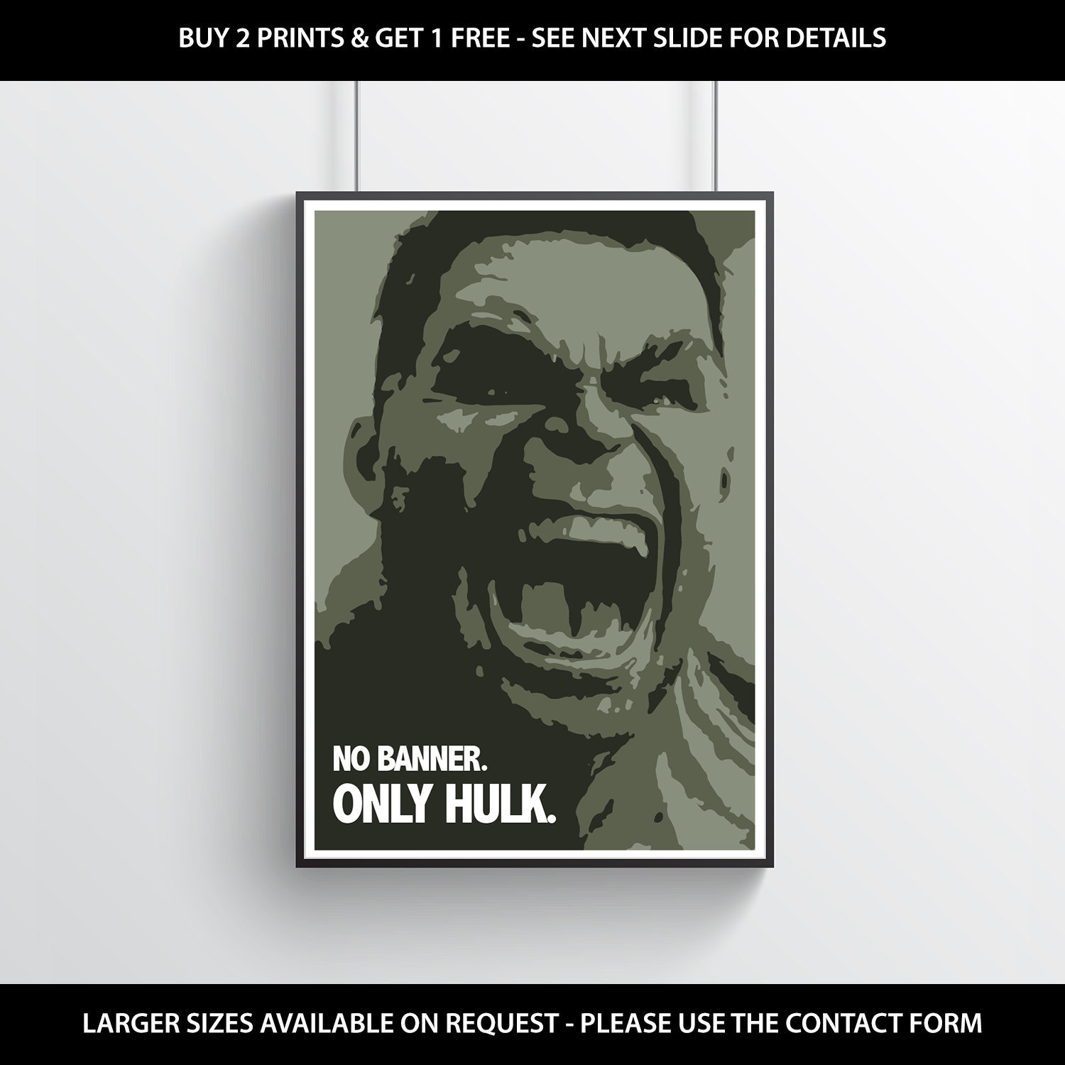 The Incredible Hulk Quote Wall Print No Banner Only Hulk | Etsy