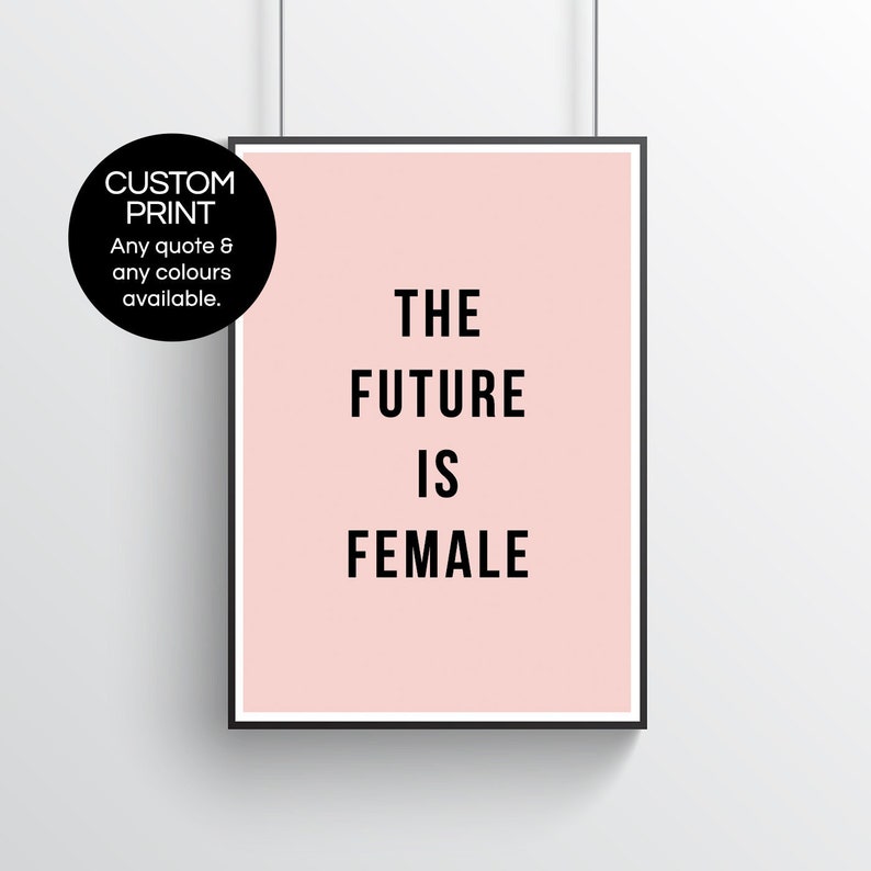 The Future is Female Wall Print Quote Pink Poster | Etsy