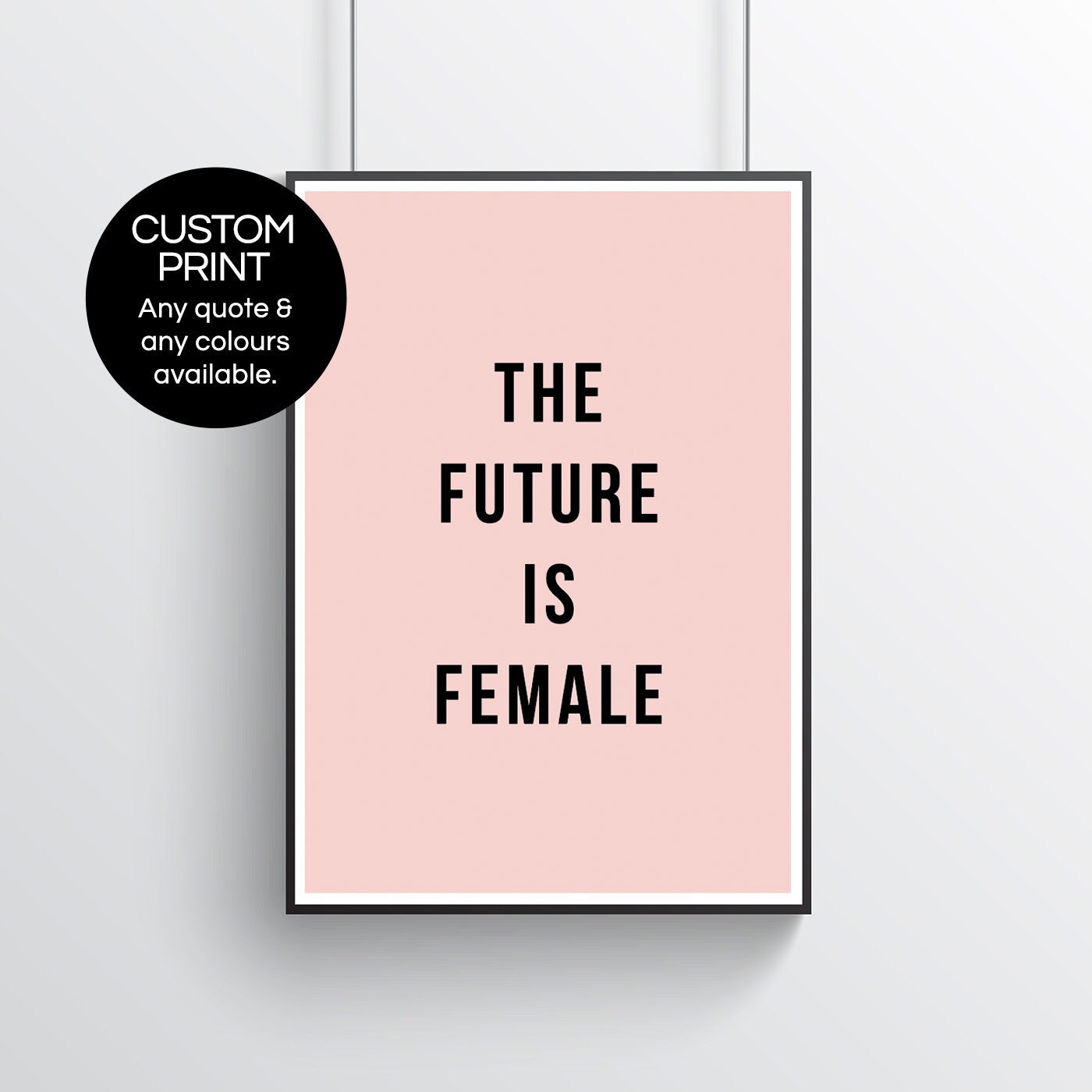 The Future is Female Wall Print Quote Pink Poster | Etsy