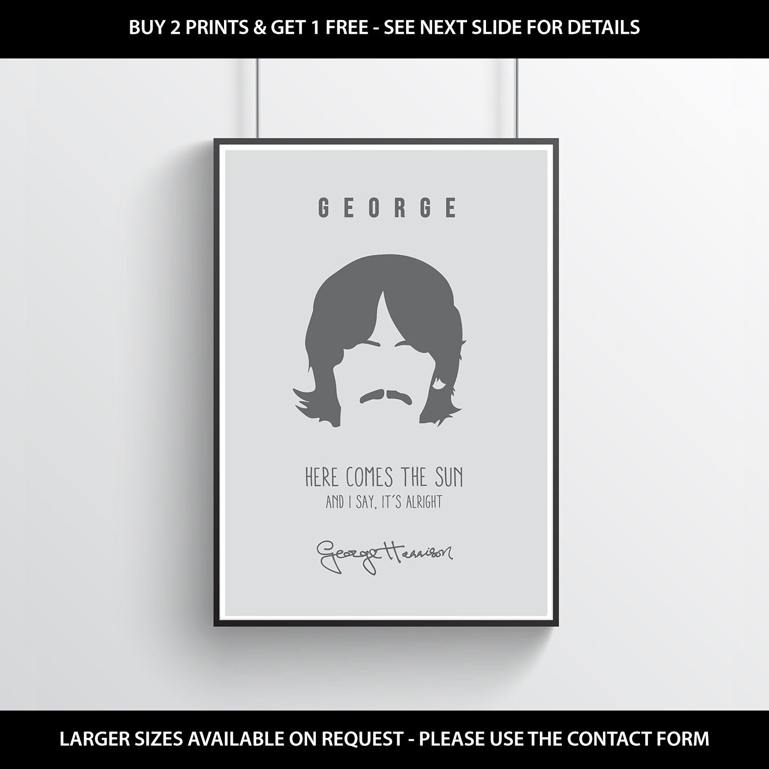 George Harrison Wall Print | the Beatles Poster | Here Comes the Sun ...