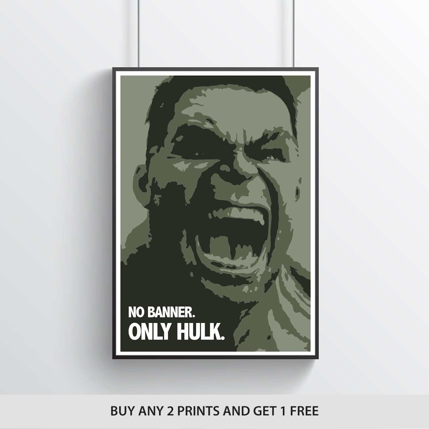 The Incredible Hulk Quote Wall Print No Banner Only Hulk | Etsy