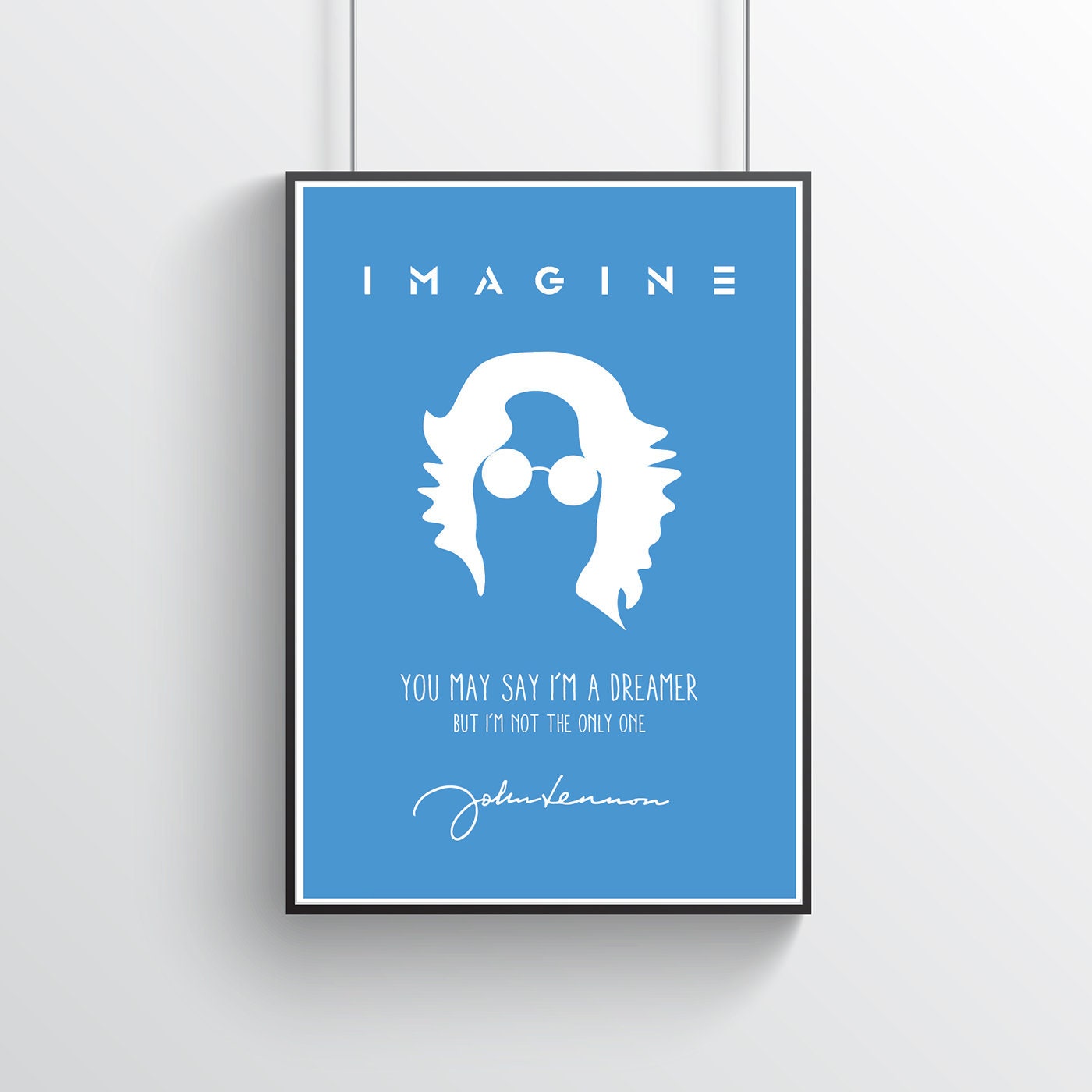 John Lennon Imagine Icon Wall Print Lennon Lyrics Poster | Etsy
