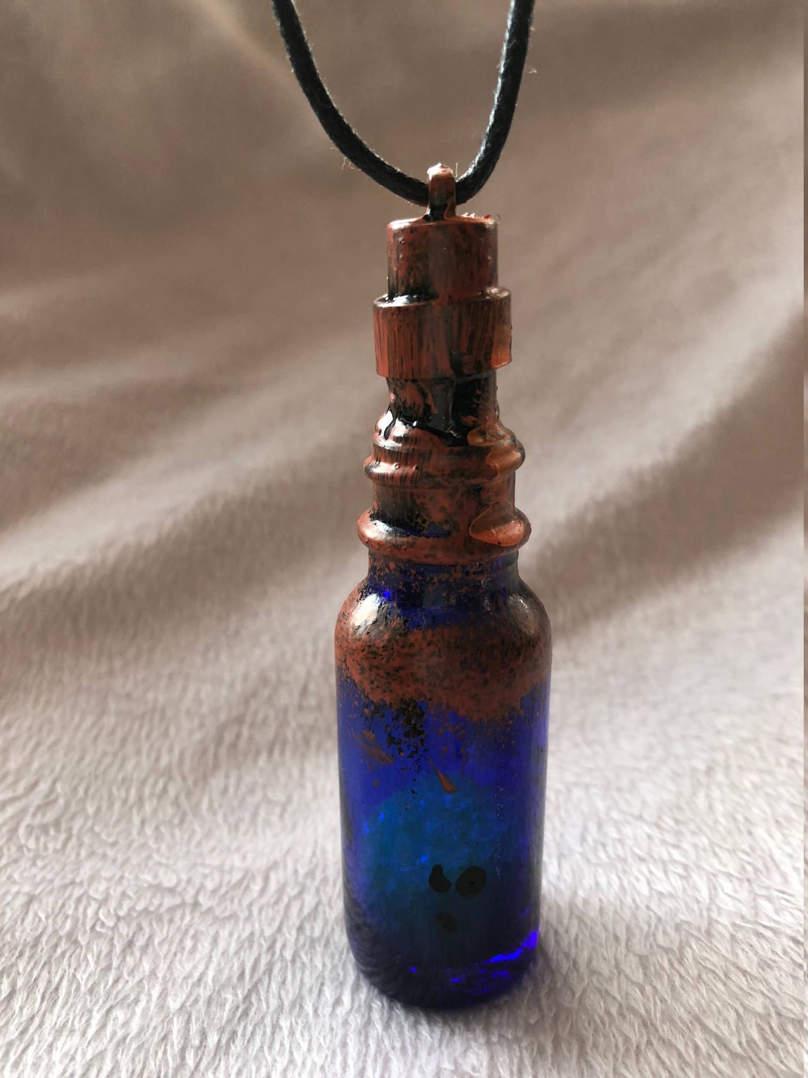 Glowing Amulet Light-up Festival Necklace Post Apocalyptic Blue Glass ...