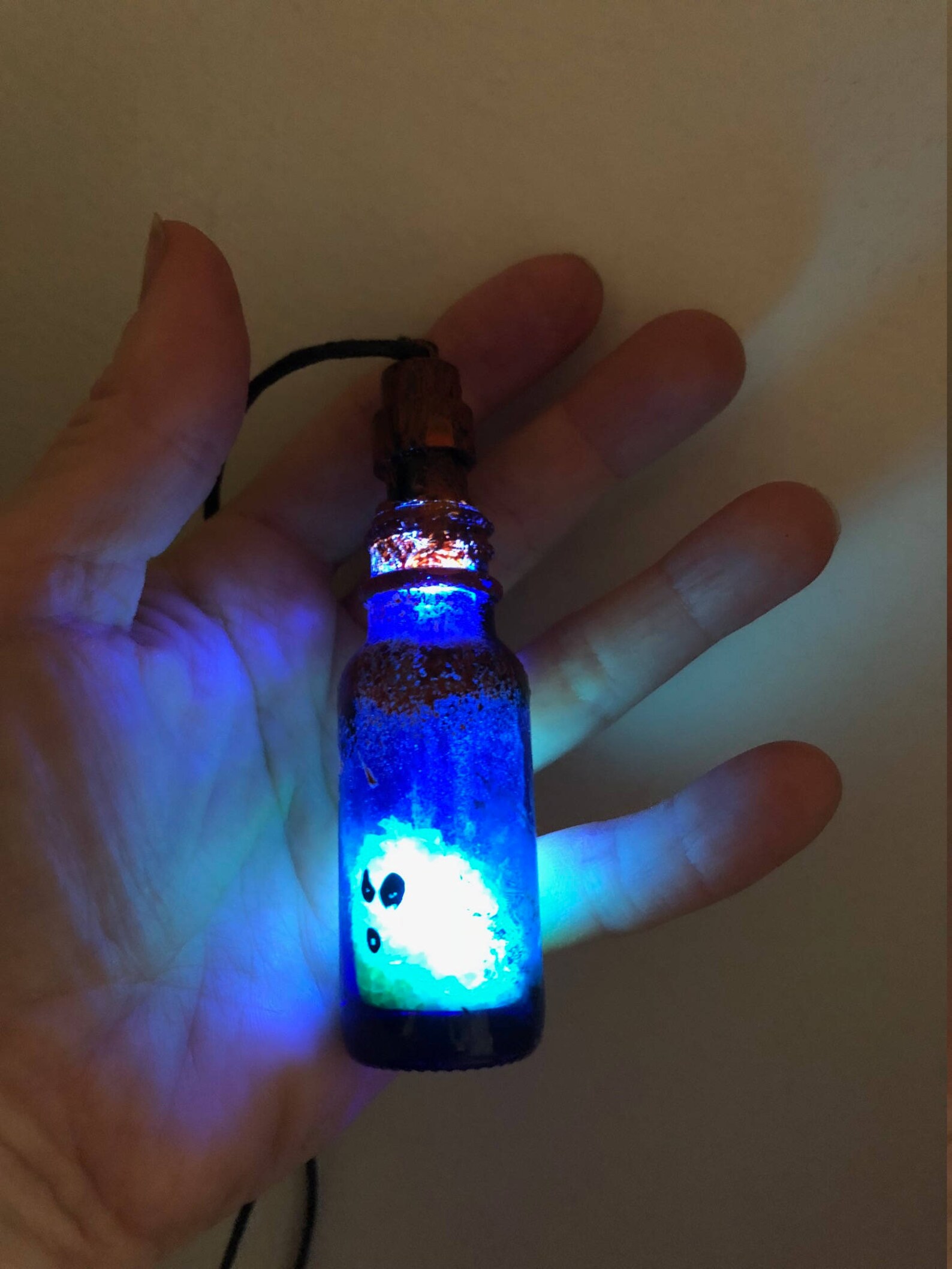 Glowing Amulet Light-up Festival Necklace Post Apocalyptic Blue Glass ...